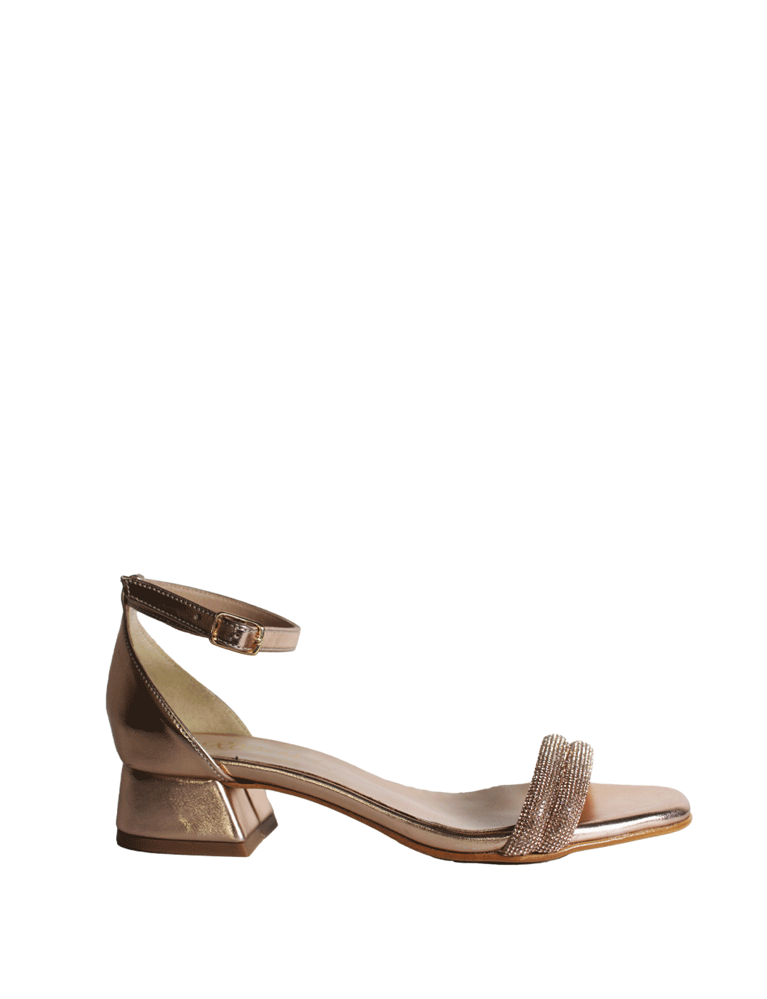 Silver Block Heel Sandals | Rodem Shoes