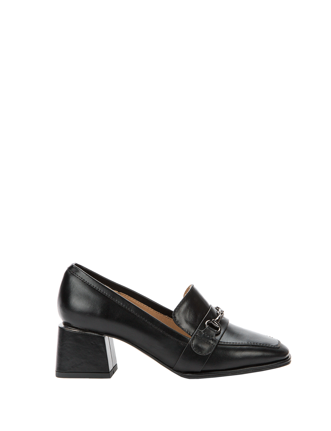Black Block Heel Loafer Pumps | Rodem Shoes